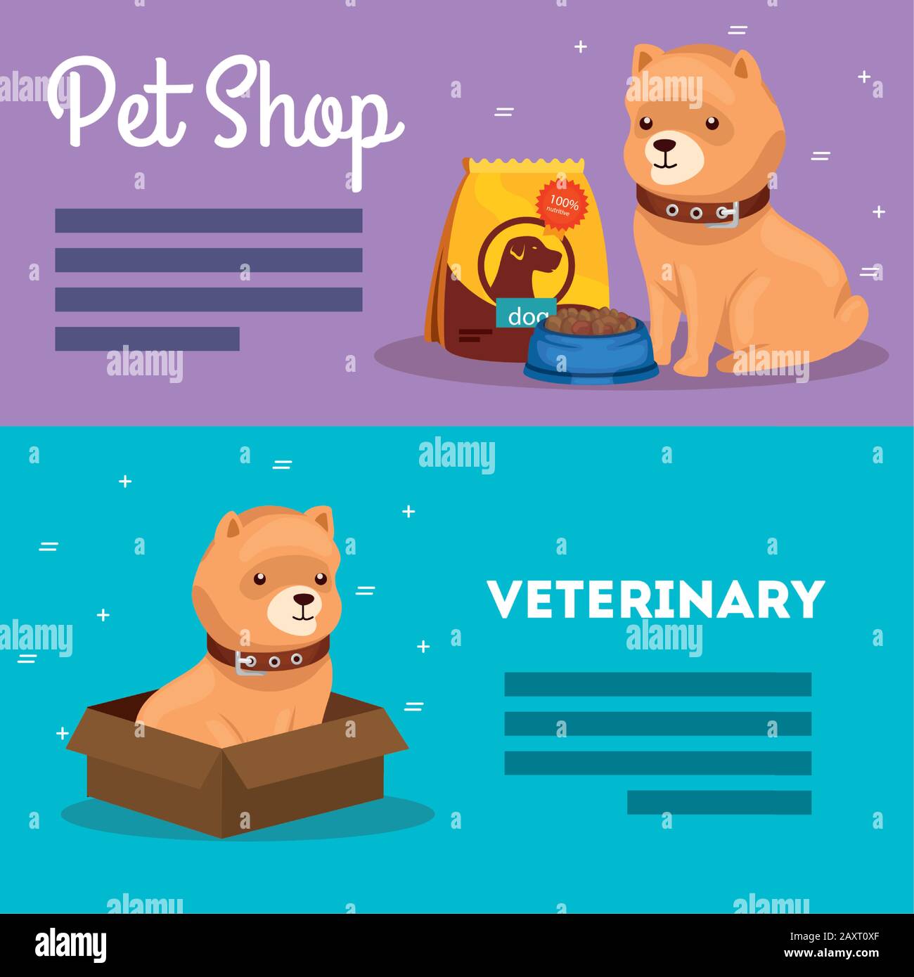 set poster of pet shop veterinary with icons Stock Vector Image & Art ...