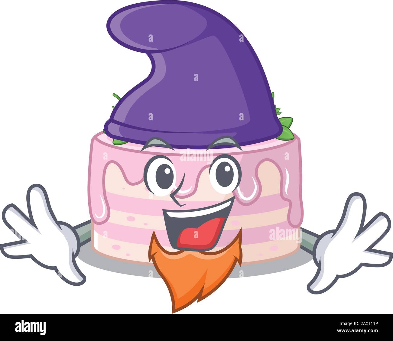 cartoon mascot of funny strawberry cake dressed as an Elf Stock Vector ...