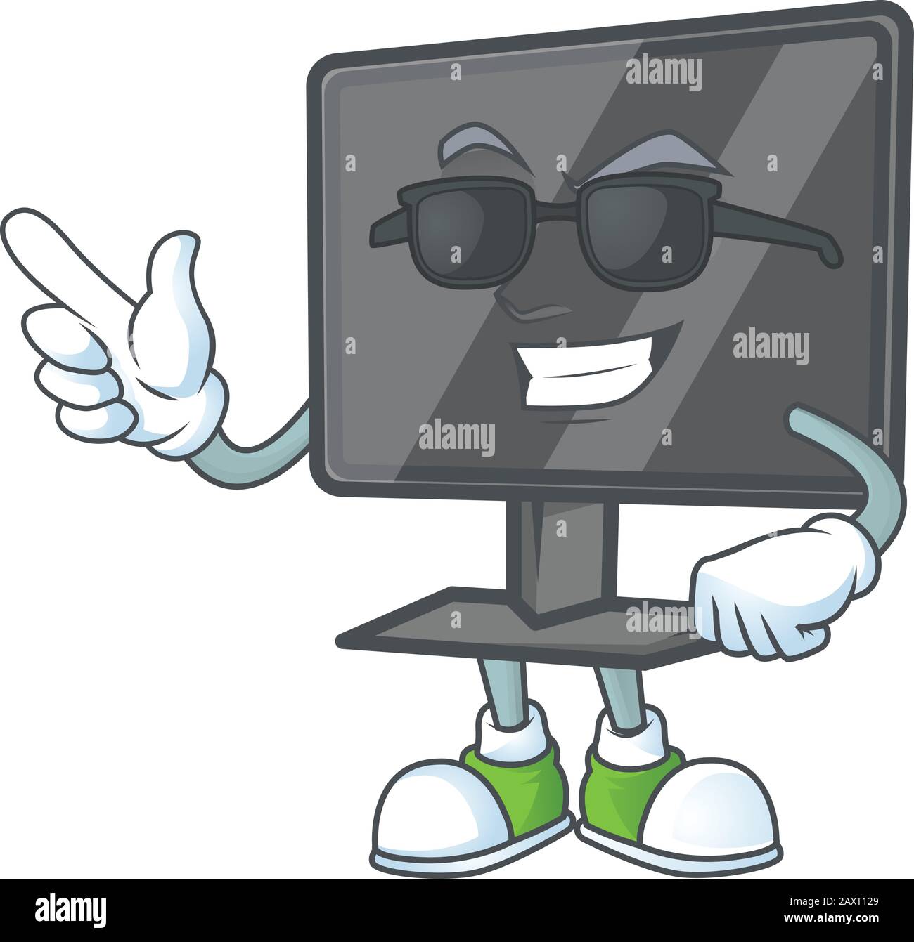 Super cool computer screen mascot character wearing black glasses Stock ...