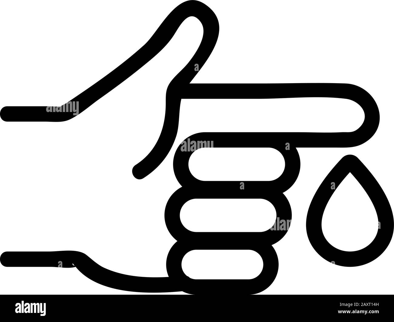 blood hand icon vector. Isolated contour symbol illustration Stock ...