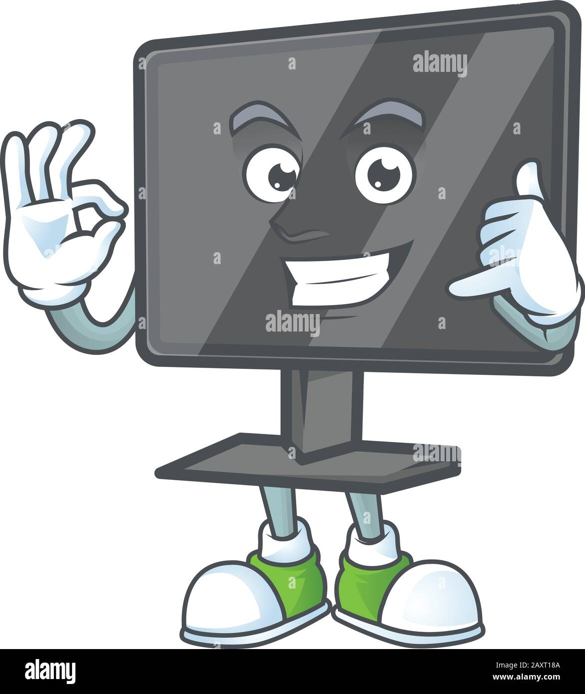 Call me funny computer screen mascot picture style Stock Vector Image ...