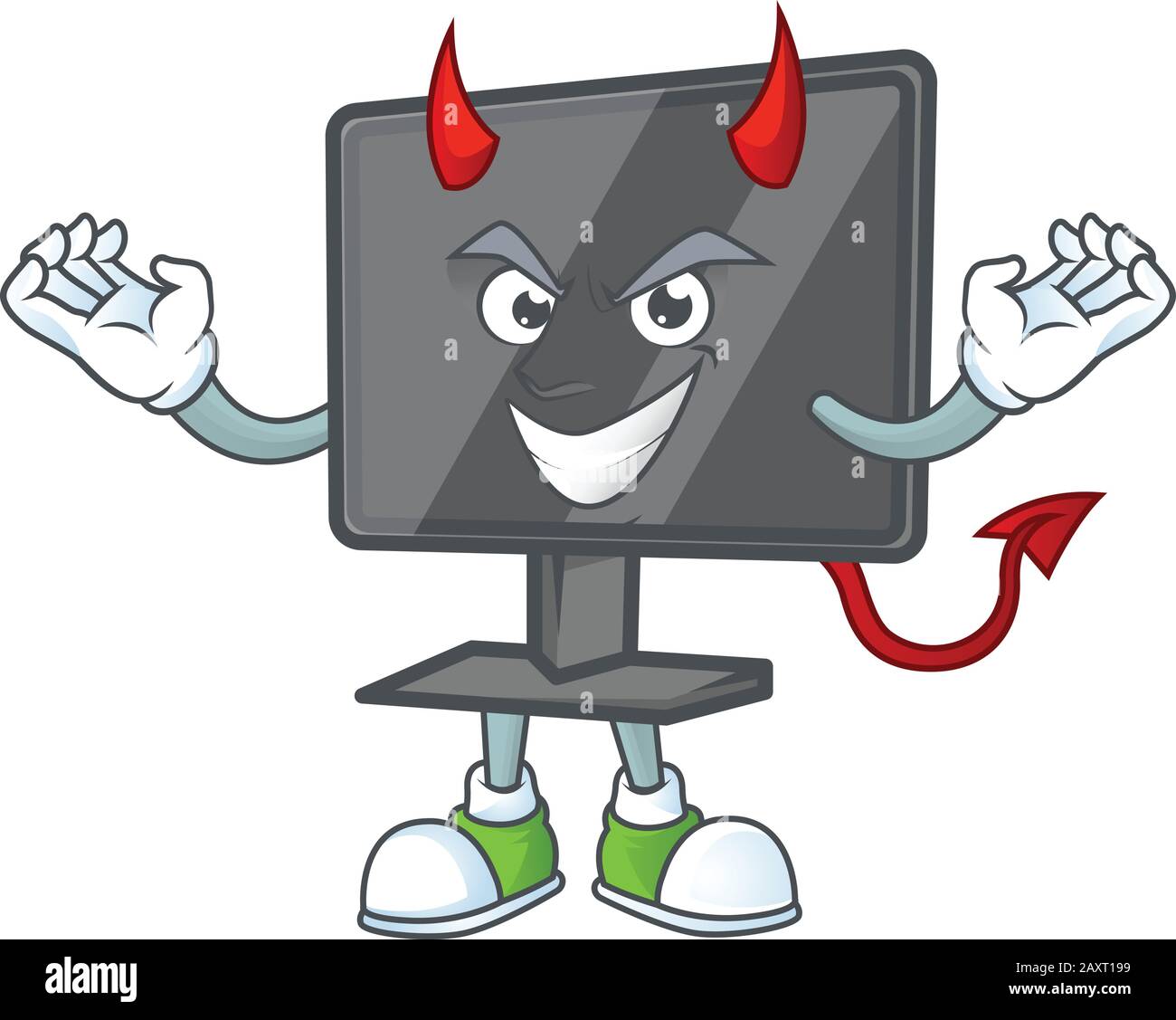 A cruel devil computer screen Cartoon character design Stock Vector ...