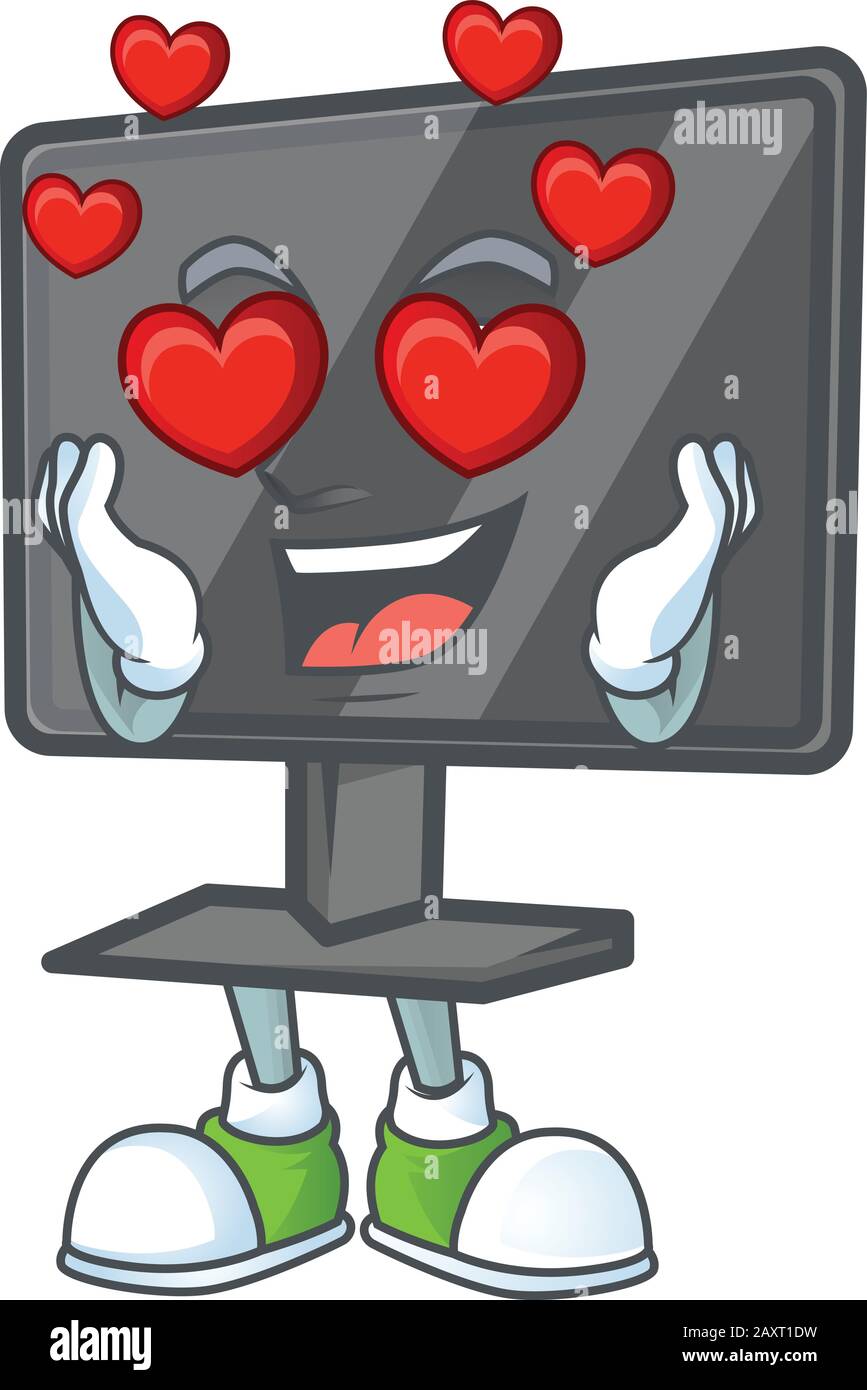 A romantic computer screen cartoon mascot design style Stock Vector ...