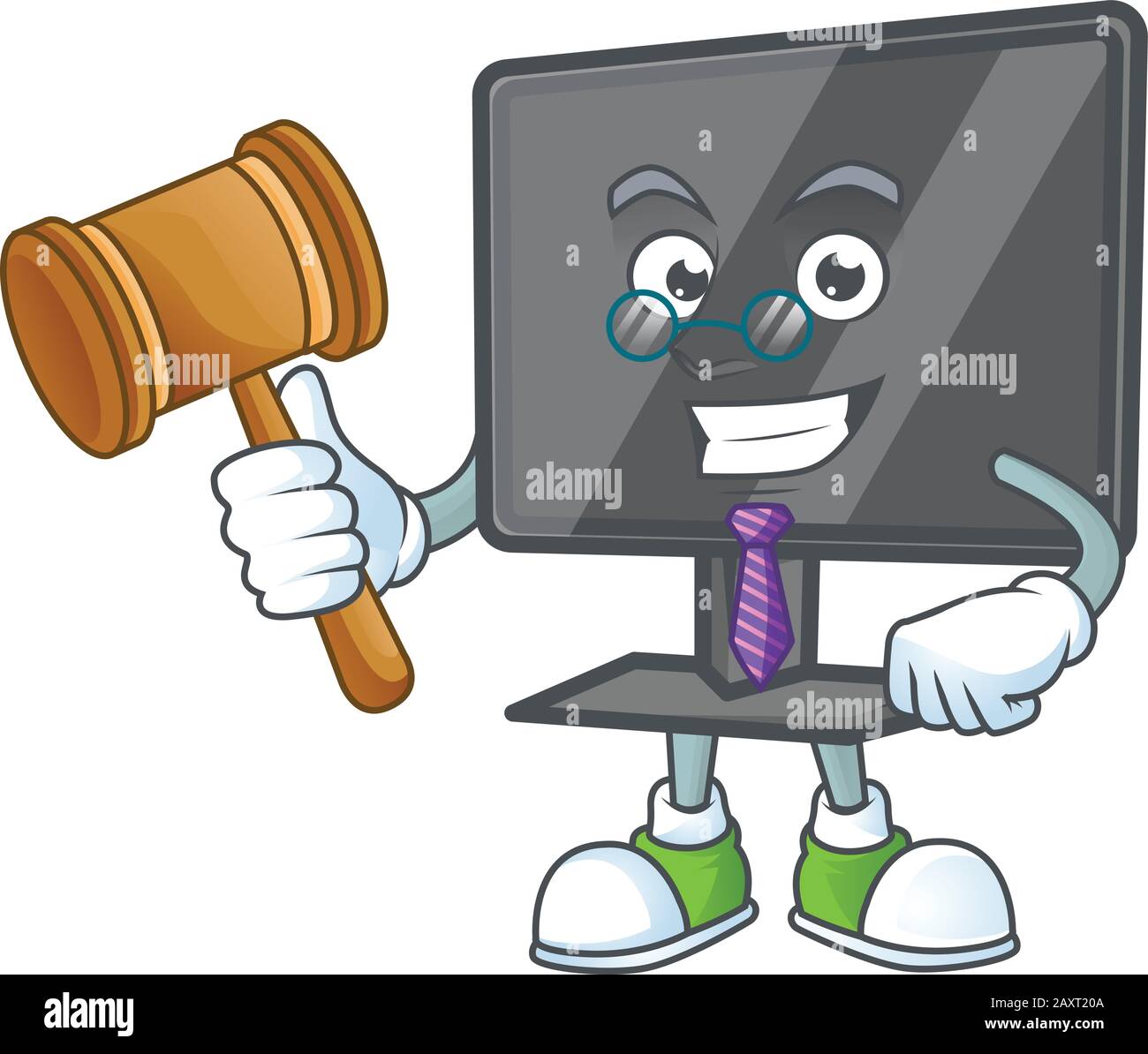 A wise Judge computer screen in comic strip character design Stock ...