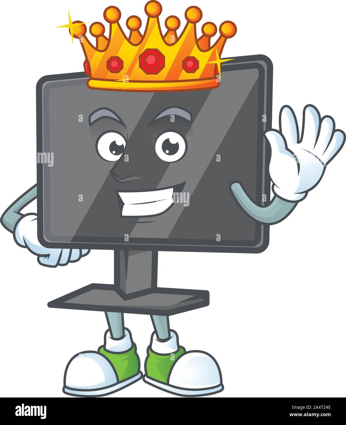 A dazzling of computer screen stylized of King on cartoon mascot design ...