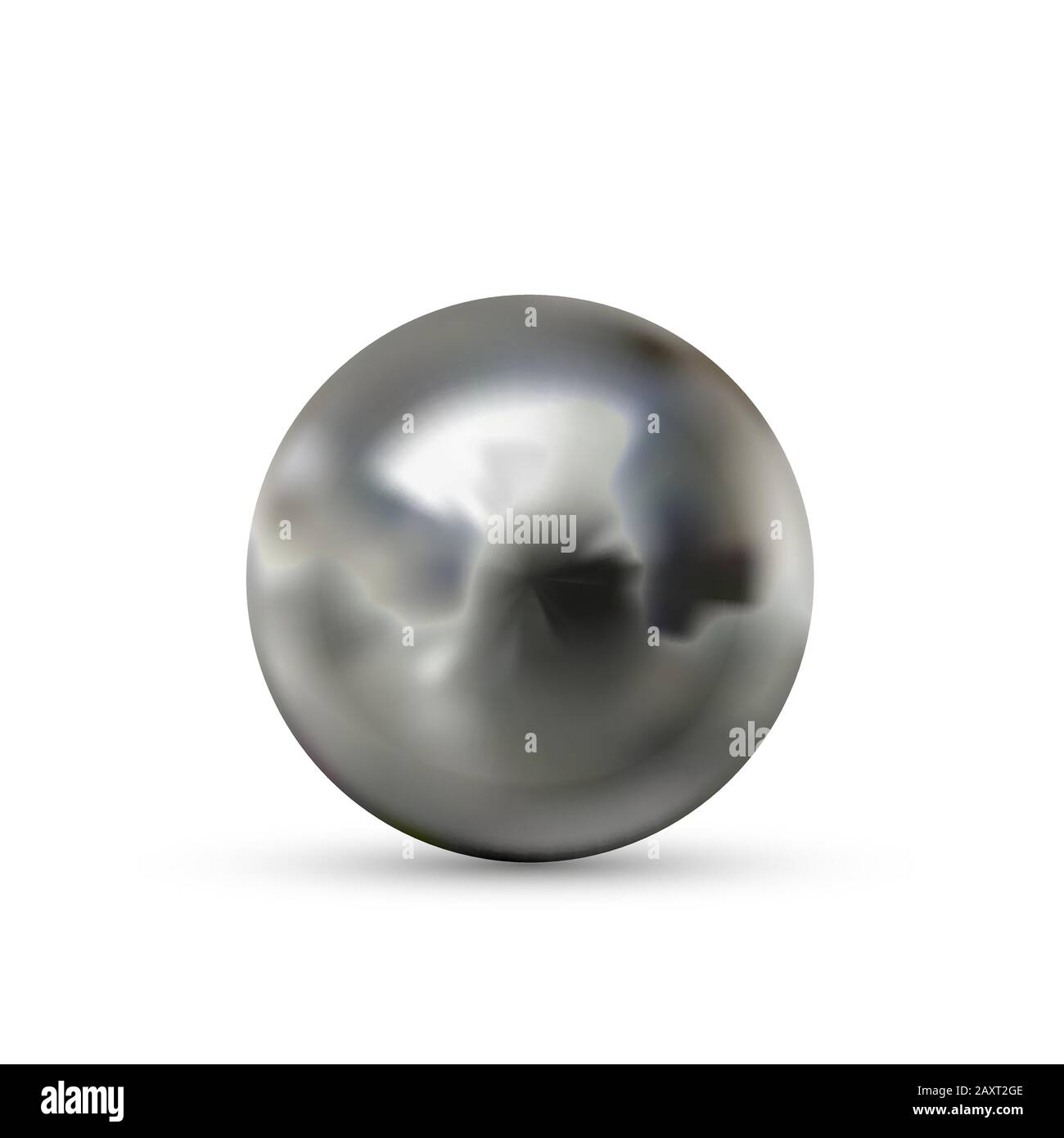 Realistic glossy steel ball with glares and reflection isolated on ...
