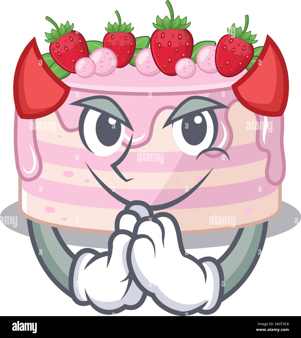 Devil strawberry cake Cartoon in character design Stock Vector Image ...
