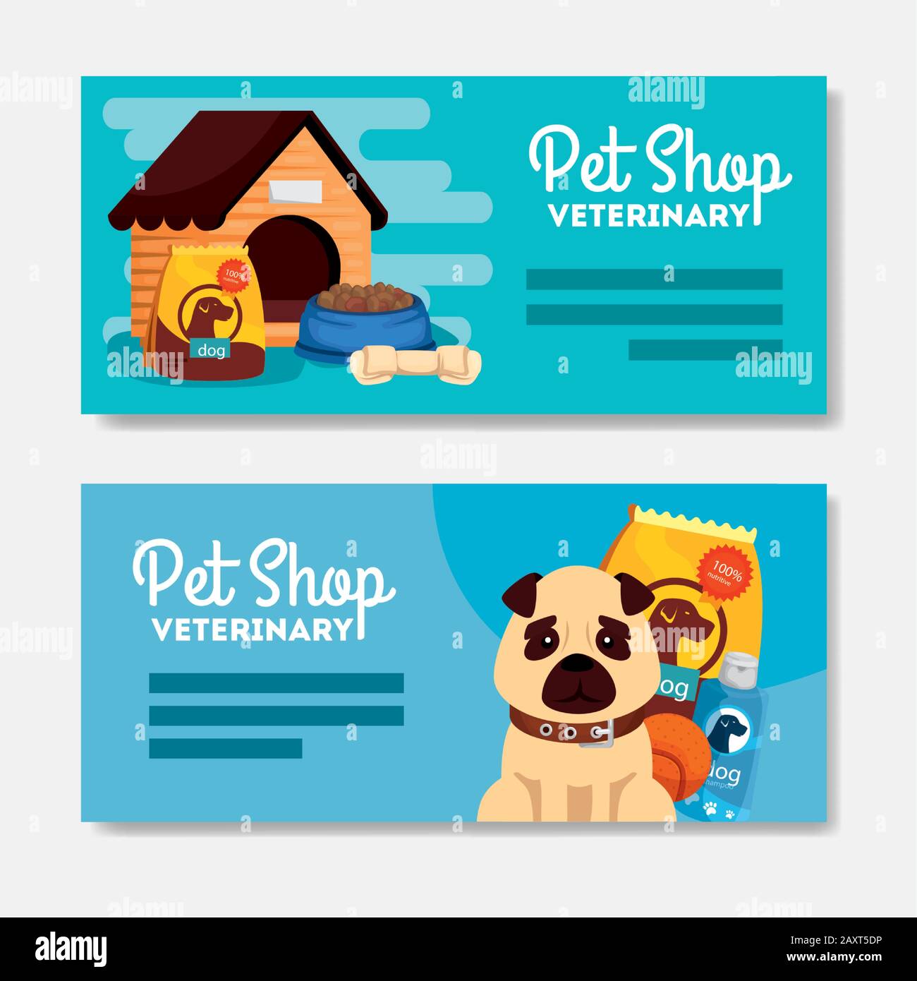 set poster of pet shop veterinary with icons Stock Vector Image & Art ...