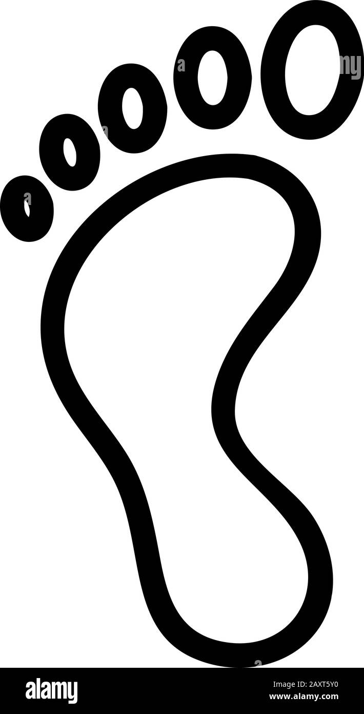 foot footprint man icon vector. Isolated contour symbol illustration ...