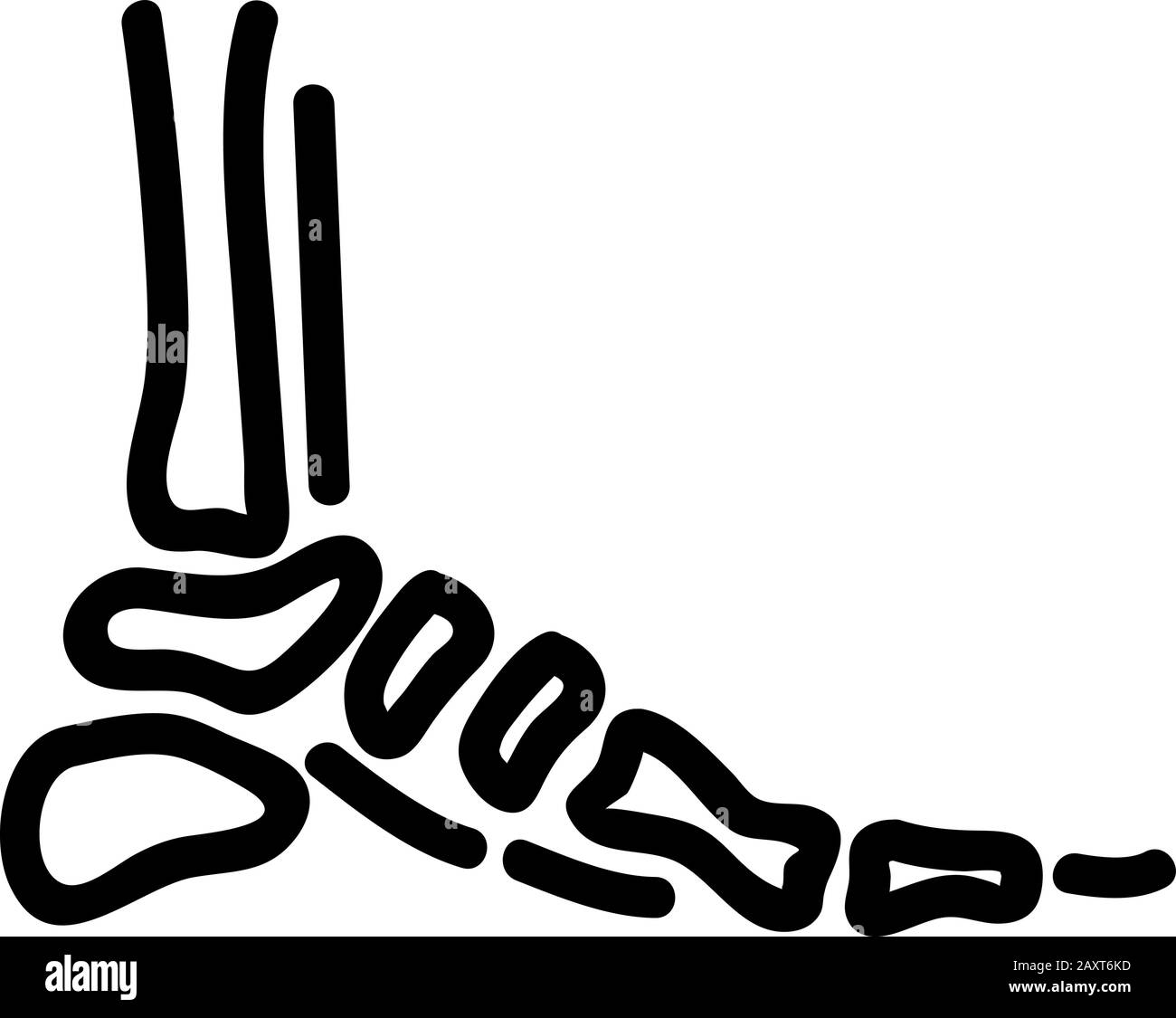 Foot bone icon vector. Isolated contour symbol illustration Stock ...
