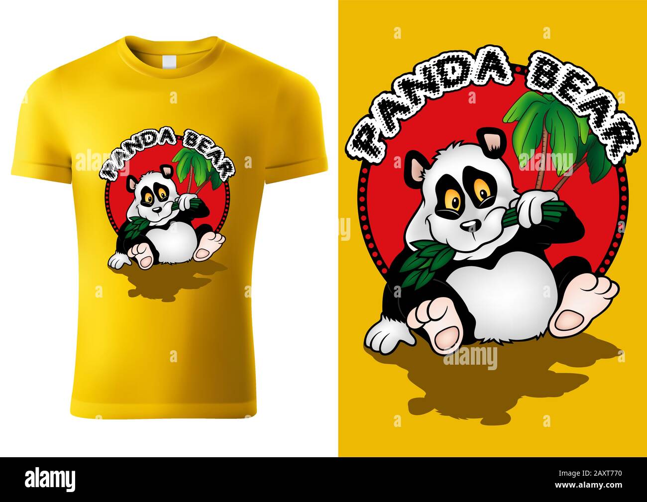 T-shirt Design with Cartoon Panda Bear Stock Vector Image & Art - Alamy