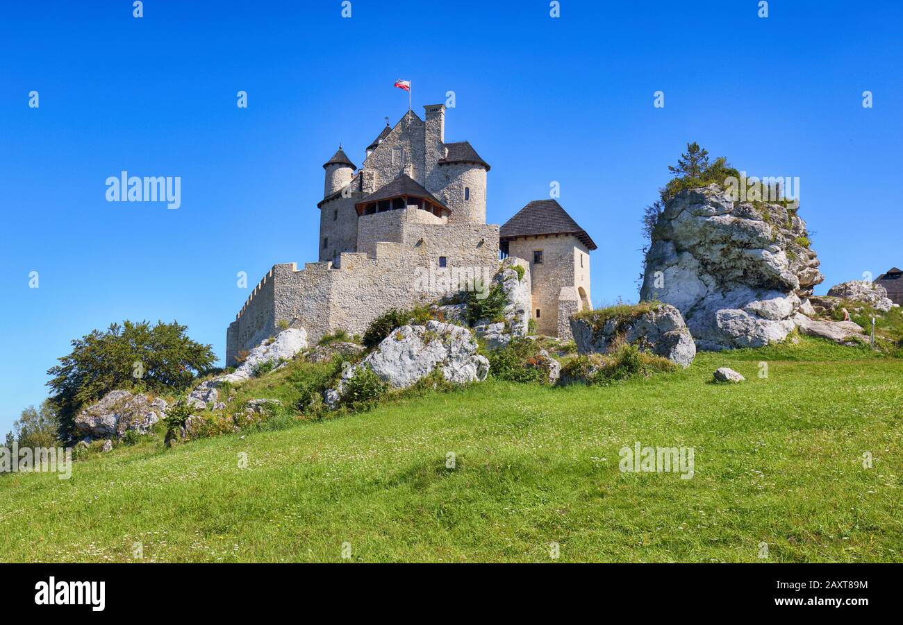 Medieval castle Bobolice, Poland Stock Photo - Alamy