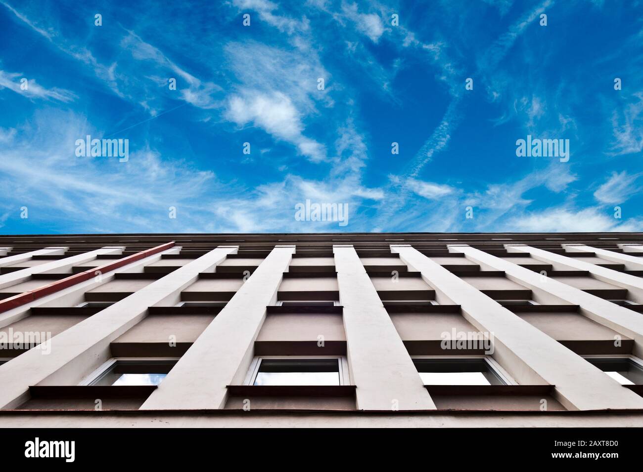 low and wide angle view of a modern building Stock Photo - Alamy