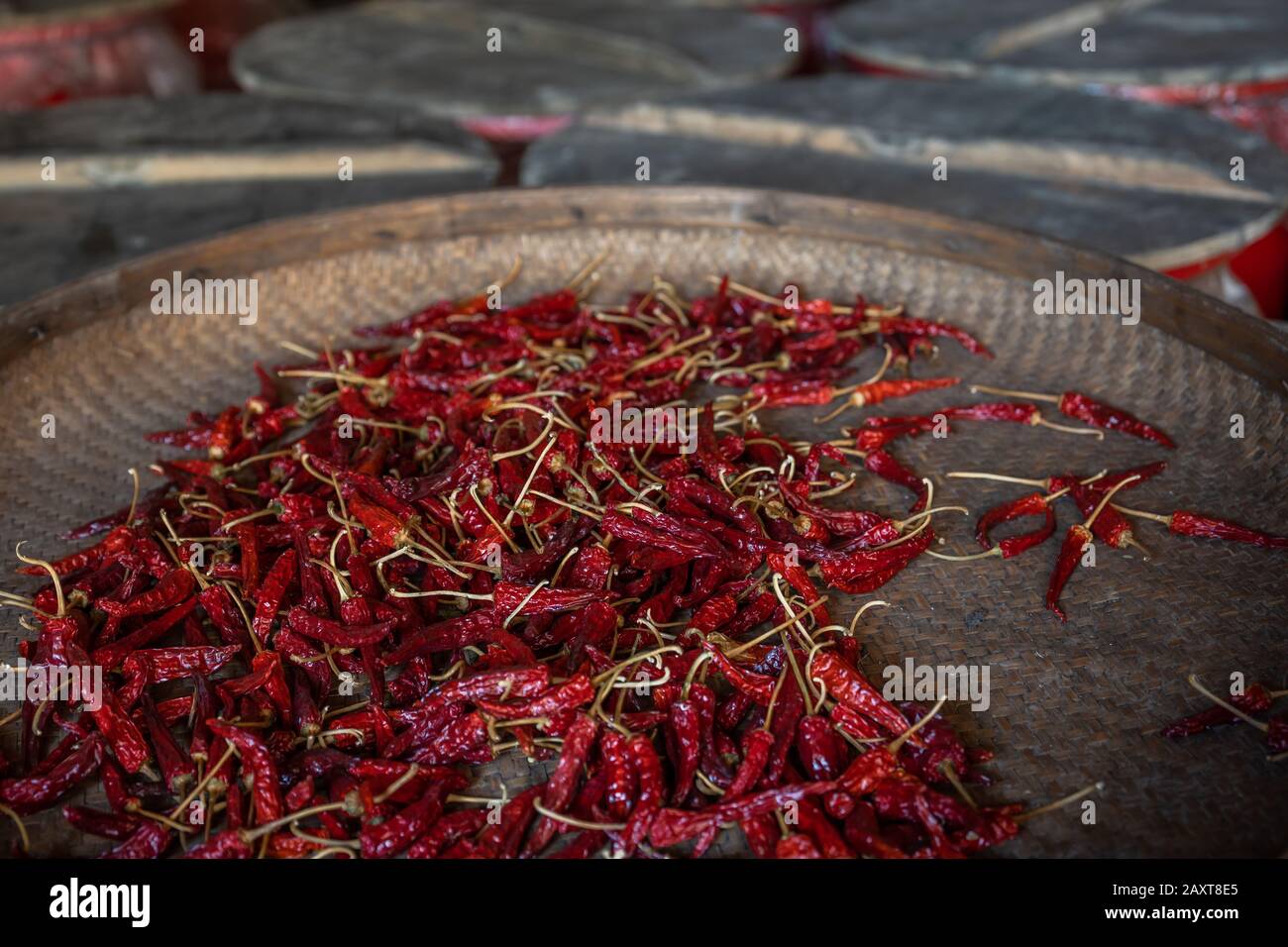 Drying chilli peppers in a village hi-res stock photography and images ...