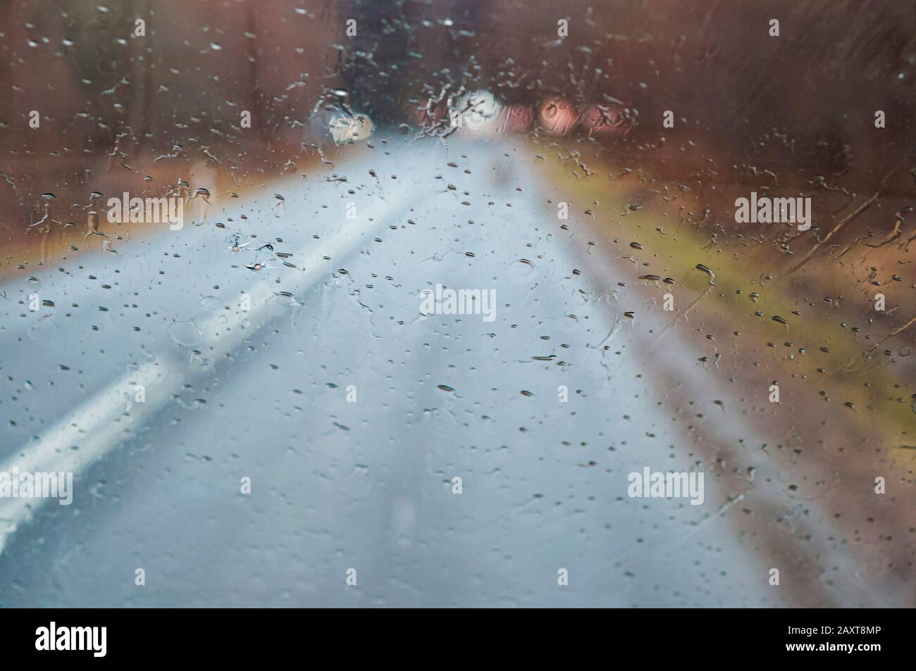 rainy weather, driving in the rain, rain on the highway Stock Photo - Alamy