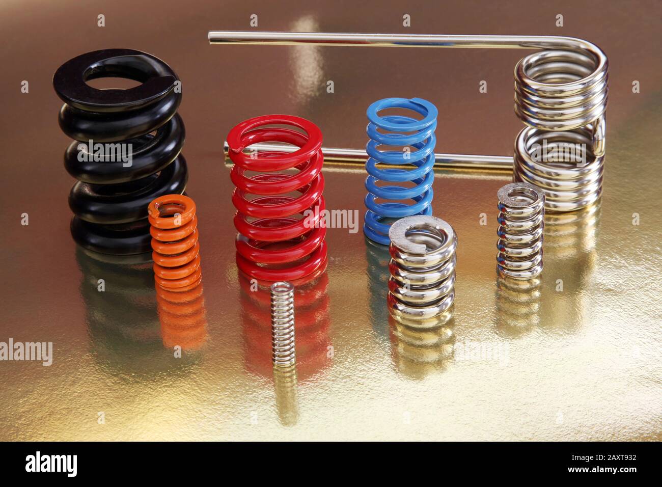 new metal springs texture background Stock Photo - Alamy