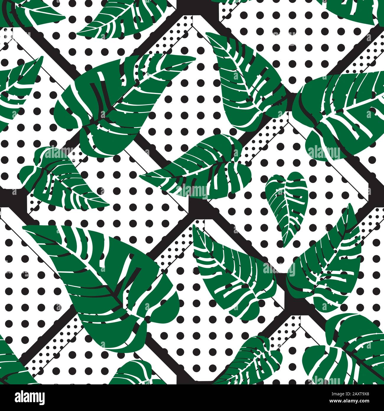 Green tropical leaves seamless pattern Stock Vector Image & Art - Alamy