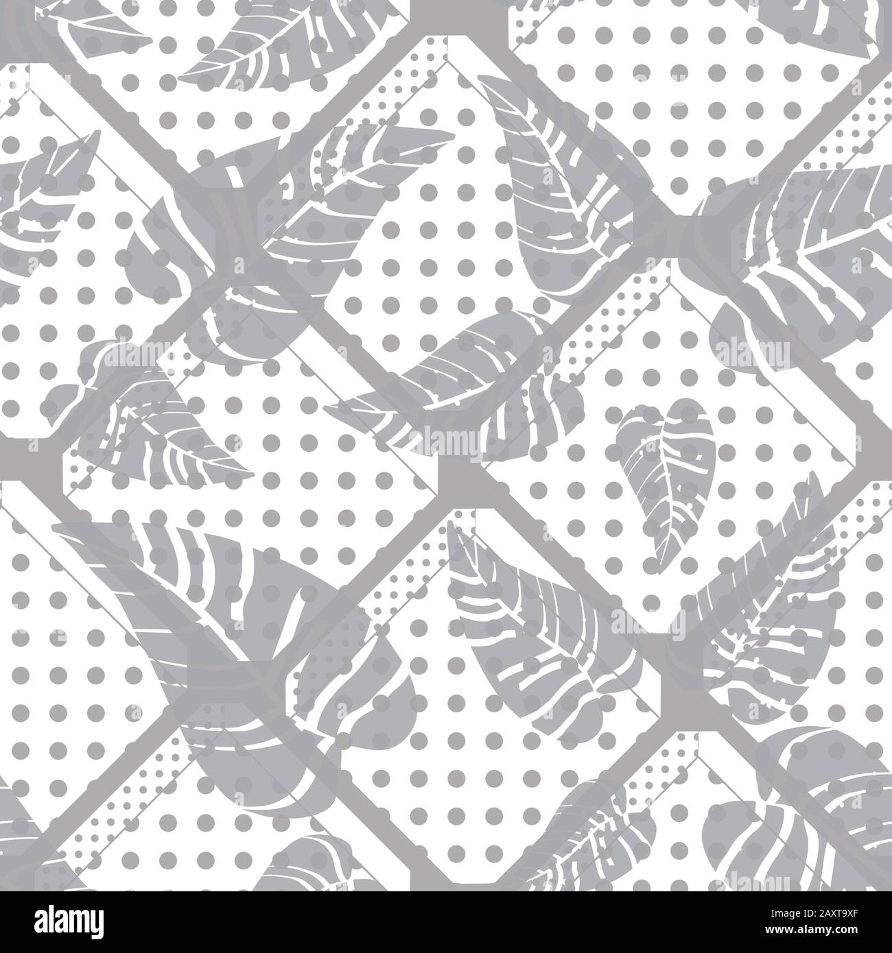 Grey tropical leaves seamless pattern Stock Vector Image & Art - Alamy