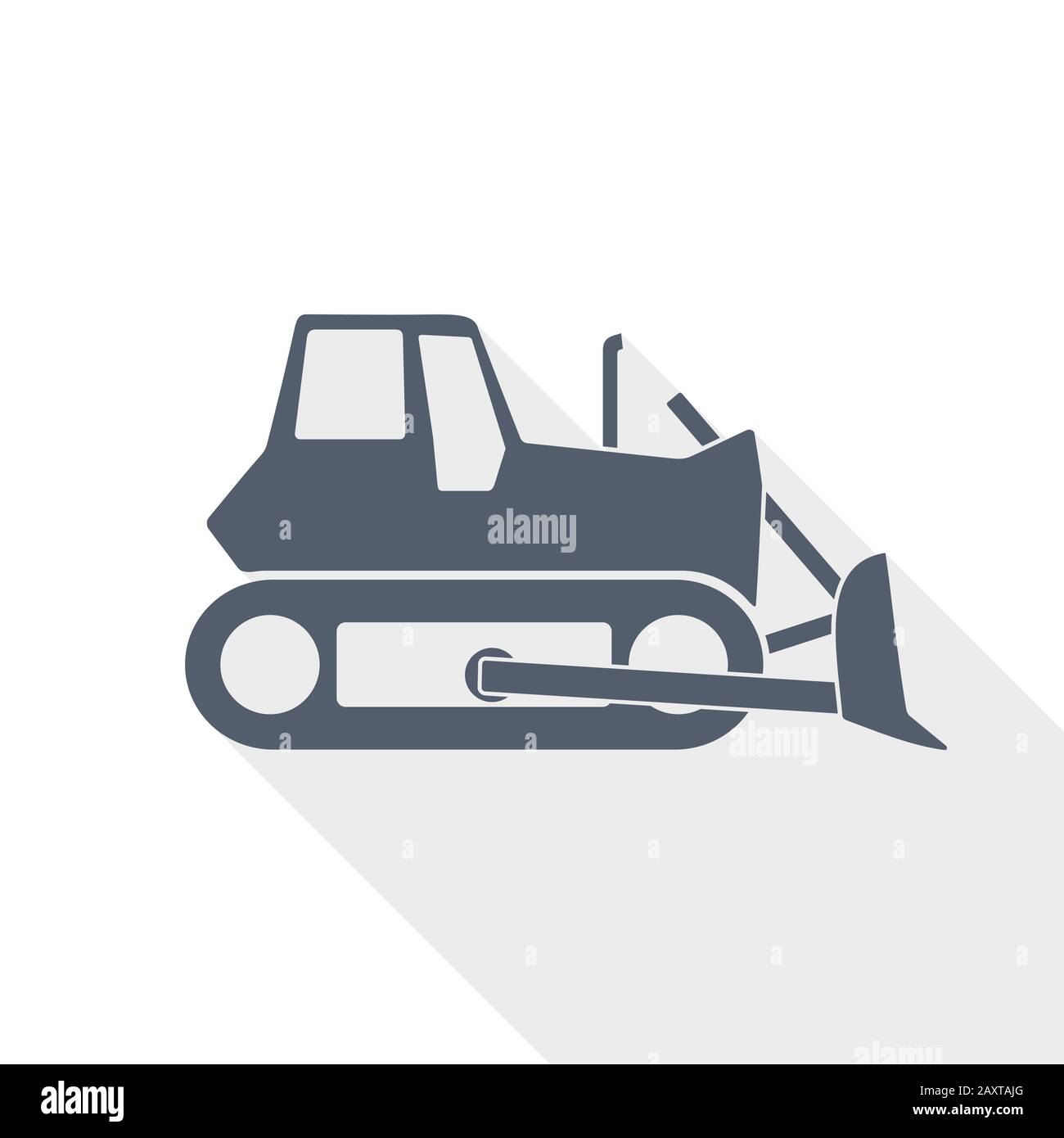 Bulldozer vector icon, heavy machine, tractor flat design illustration ...