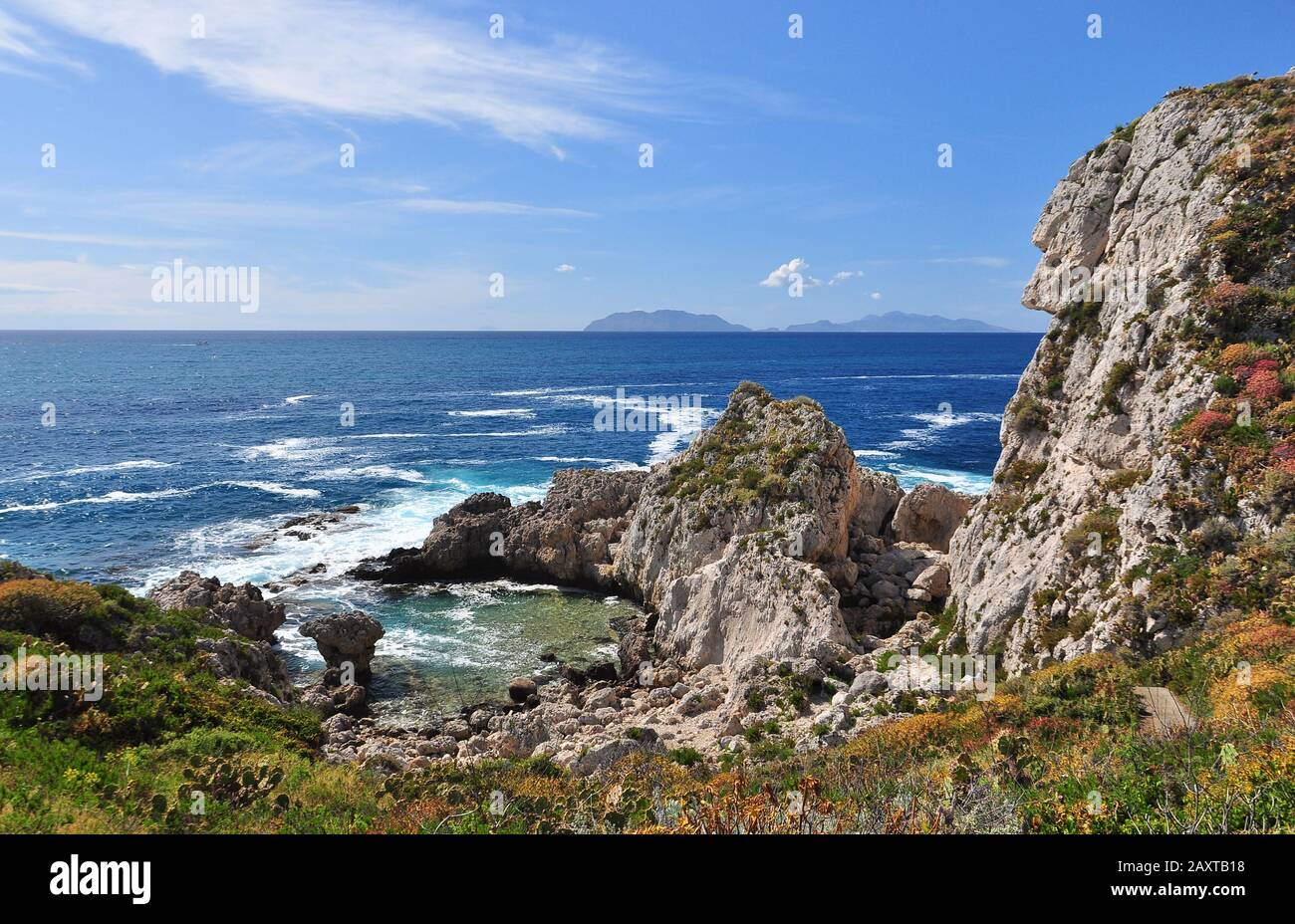 Small rocky paradisiacal cove called Pool of Venus or Piscina di Venere ...