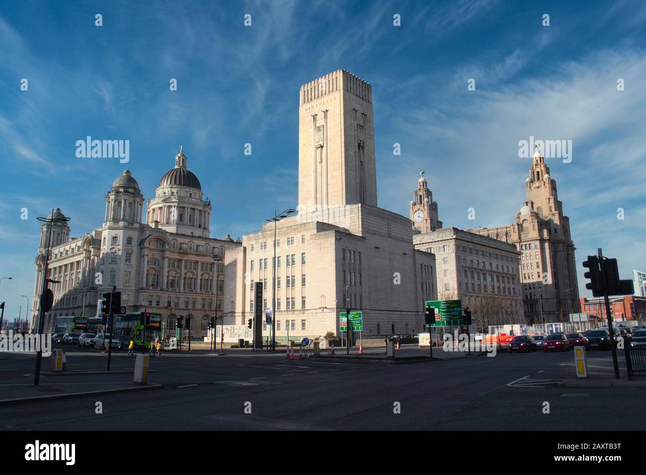 A view of the George's Dock Building with the Port of Liverpool ...