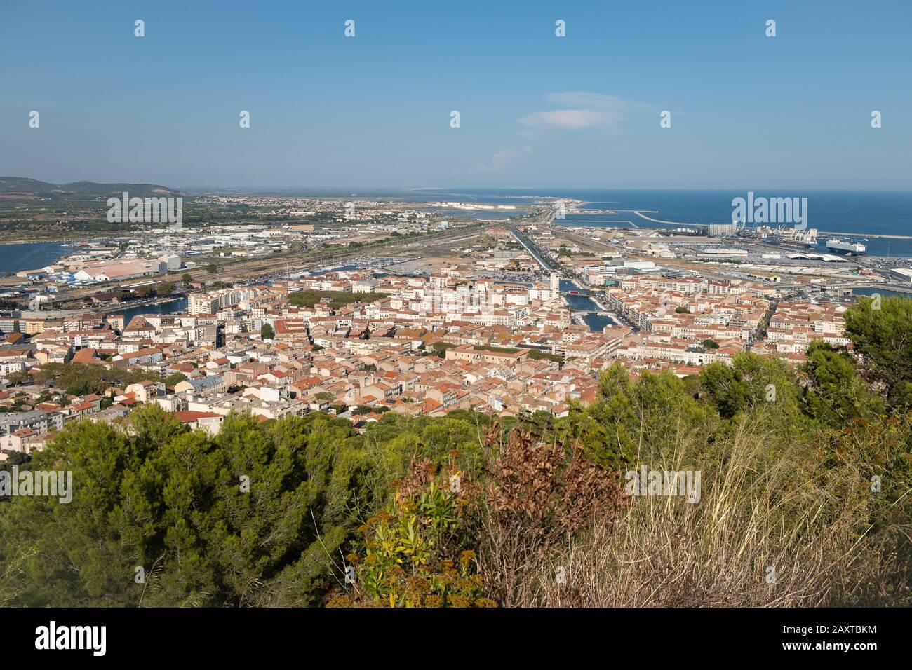 aerial view of the French city of Sete in the Mediterranean Stock Photo ...