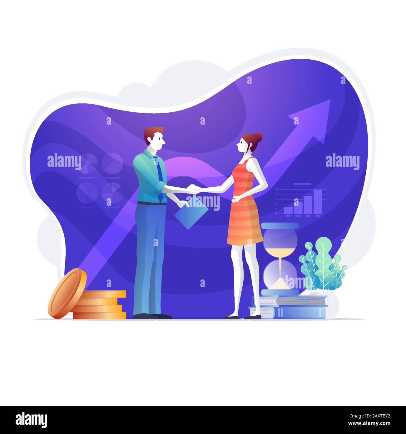 When the meeting is over, business people shake hands Stock Vector ...