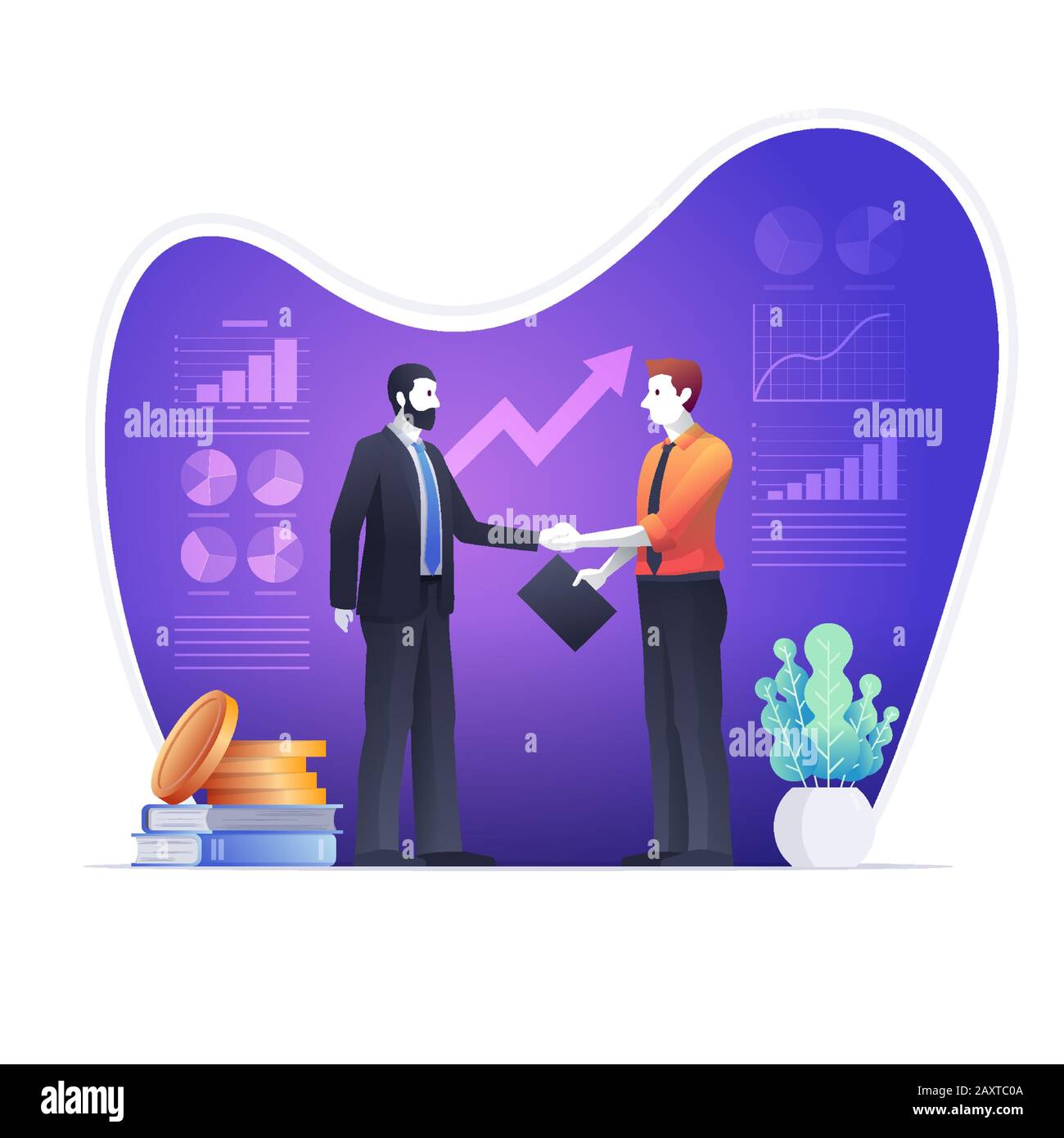 When the meeting is over, business people shake hands. Business deal ...