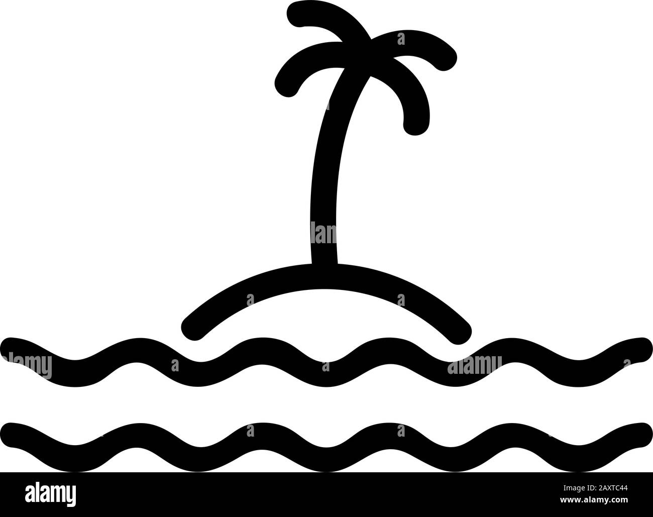 Palm Island icon vector. Isolated contour symbol illustration Stock ...