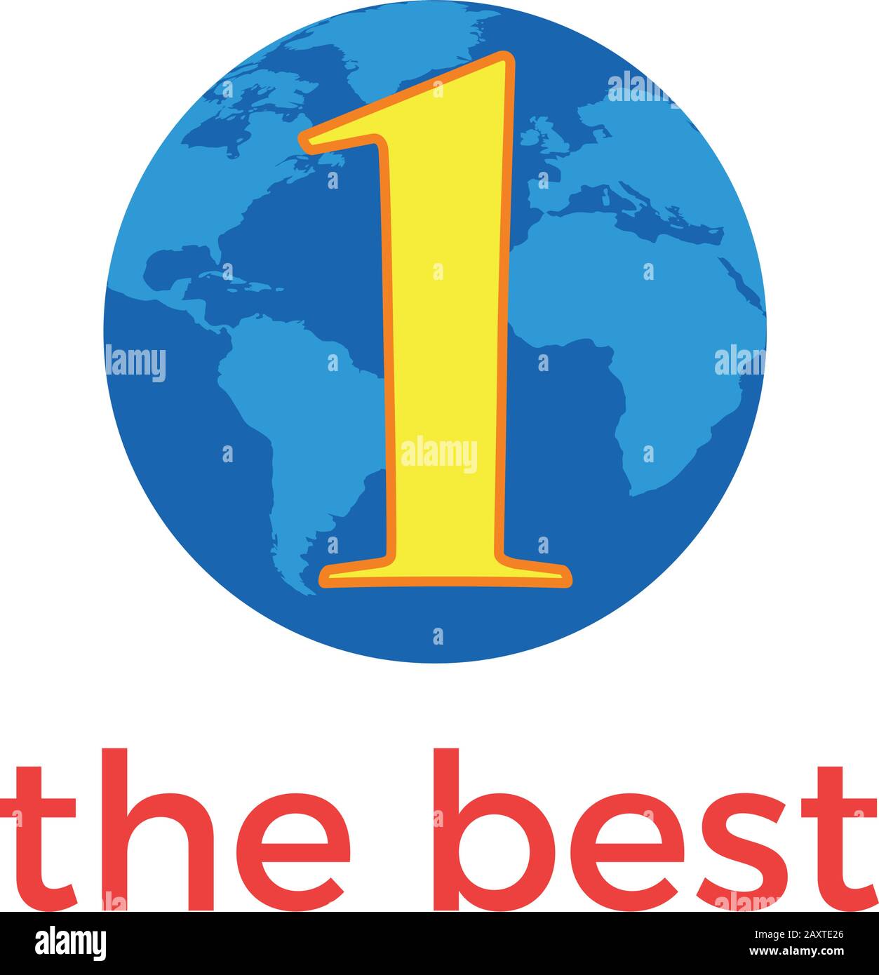 Vector sign number one and globe. Concept of the best in the world ...