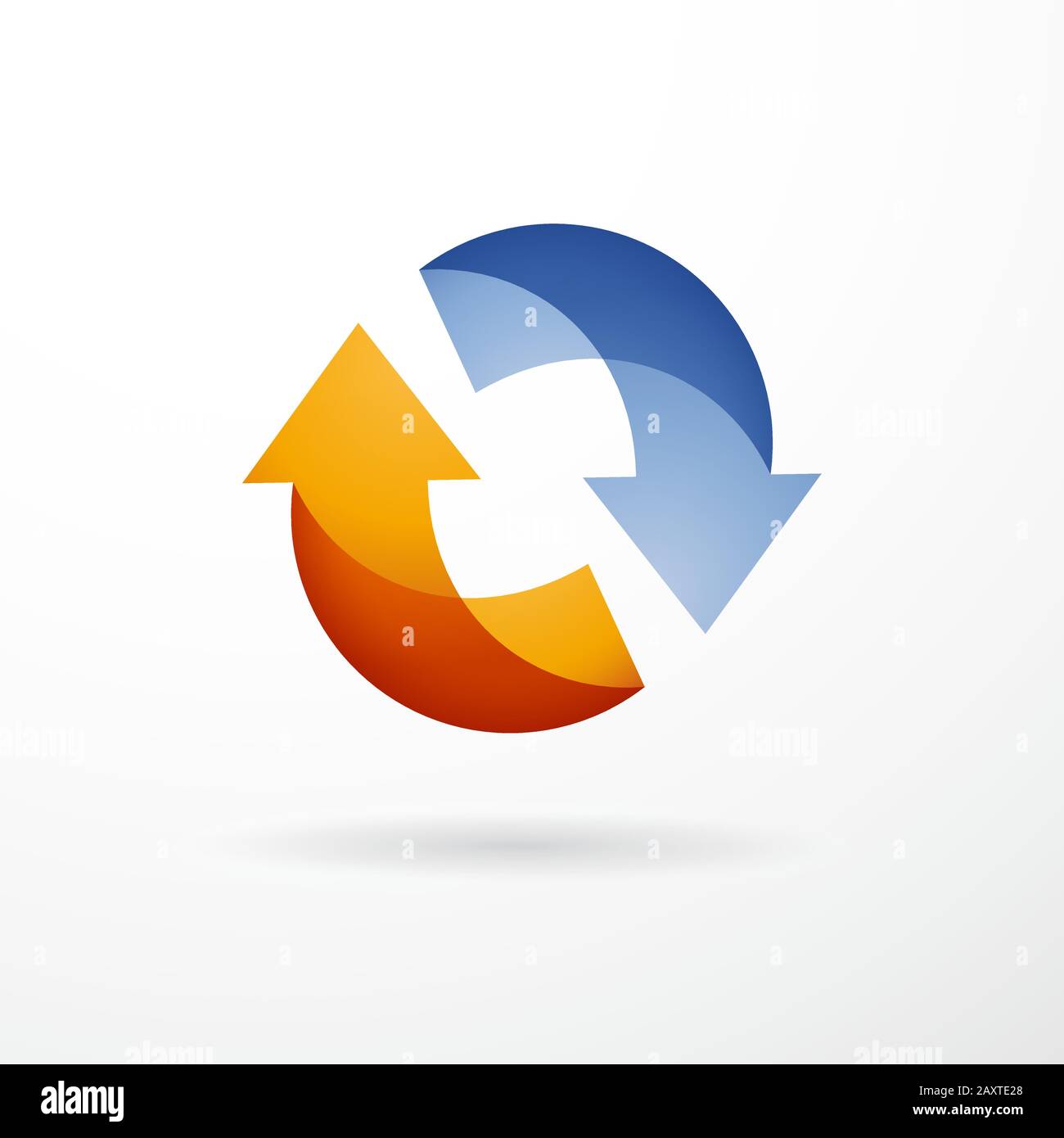 Vector sign air conditioning and heating, two arrows in orange and blue ...