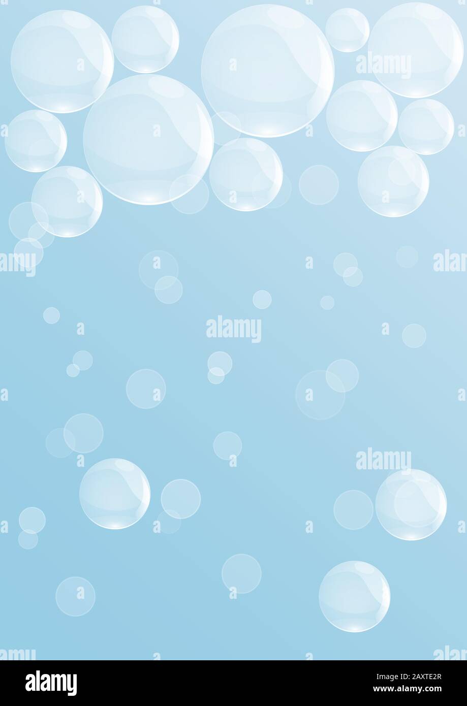 wash, vector vertical background, mineral water and soap bubbles Stock ...