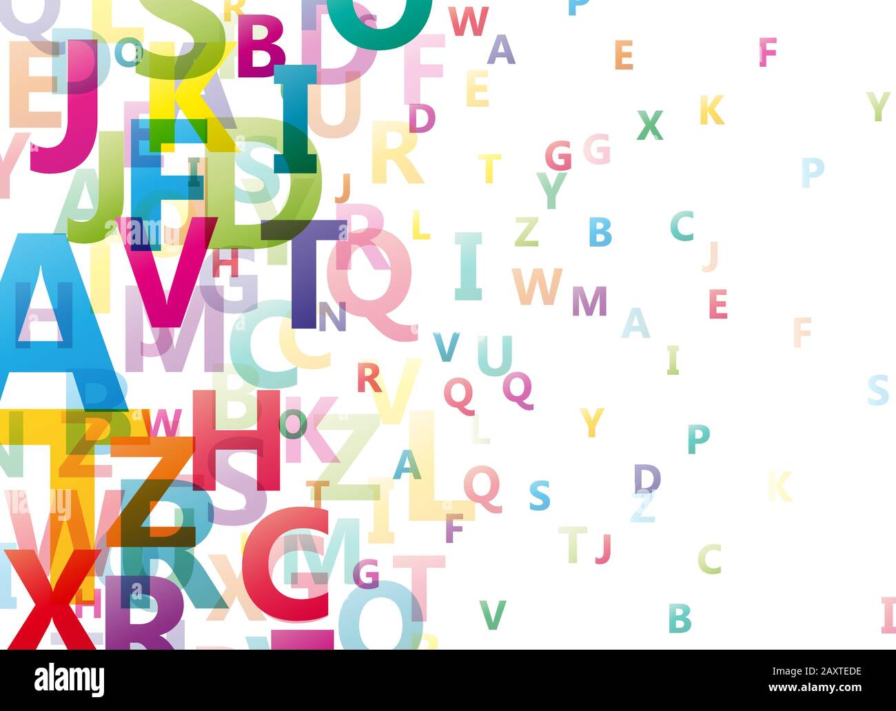 Vector abstract alphabet background with flying letters Stock Vector ...