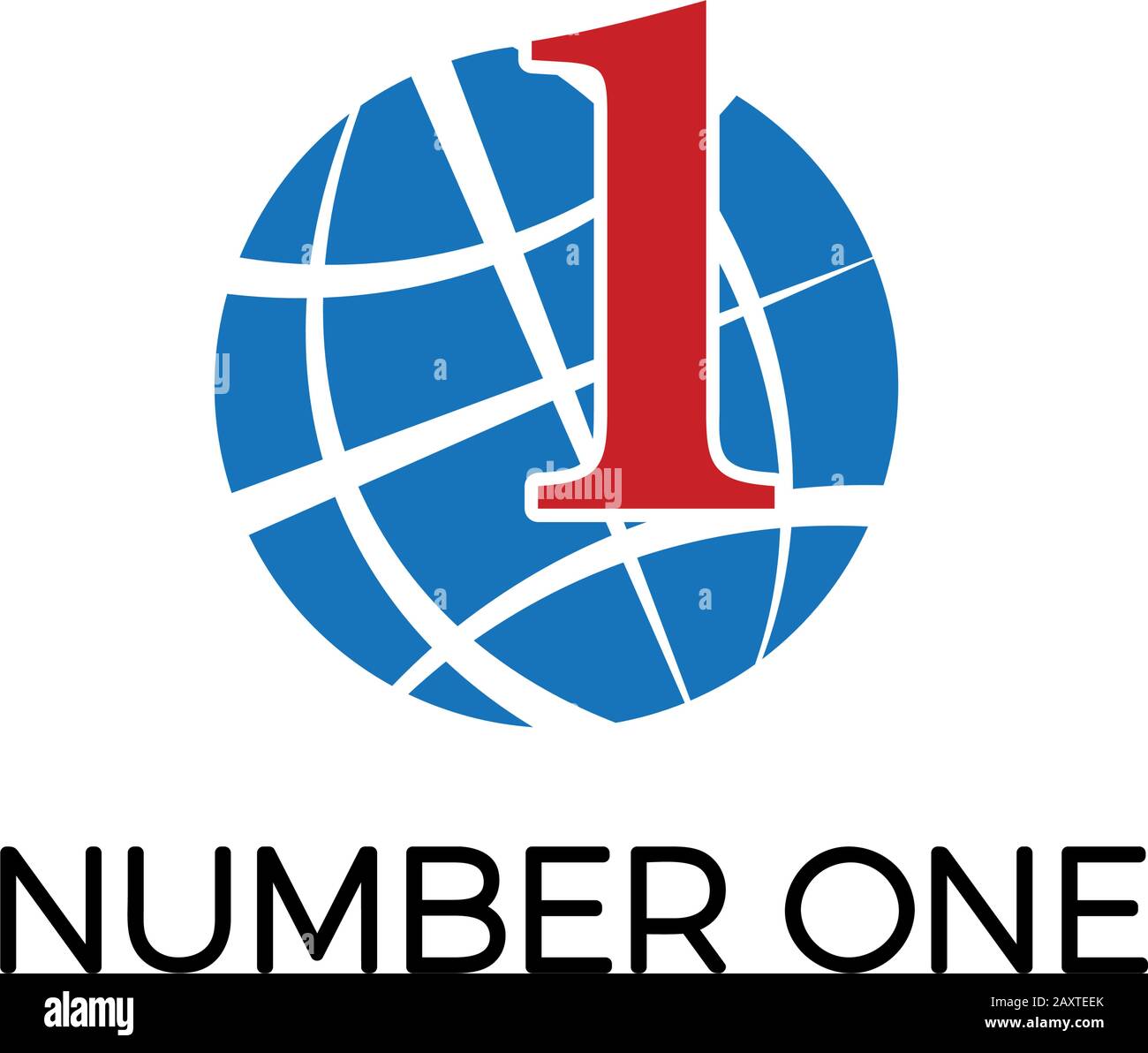 Vector sign number one and globe. Concept of the best in the world ...