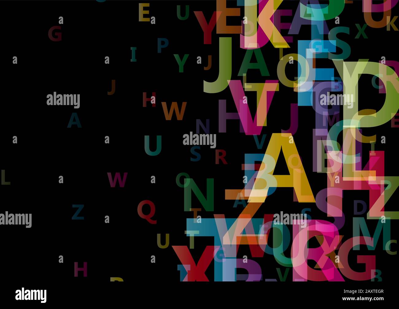 Vector abstract alphabet background with flying letters Stock Vector ...