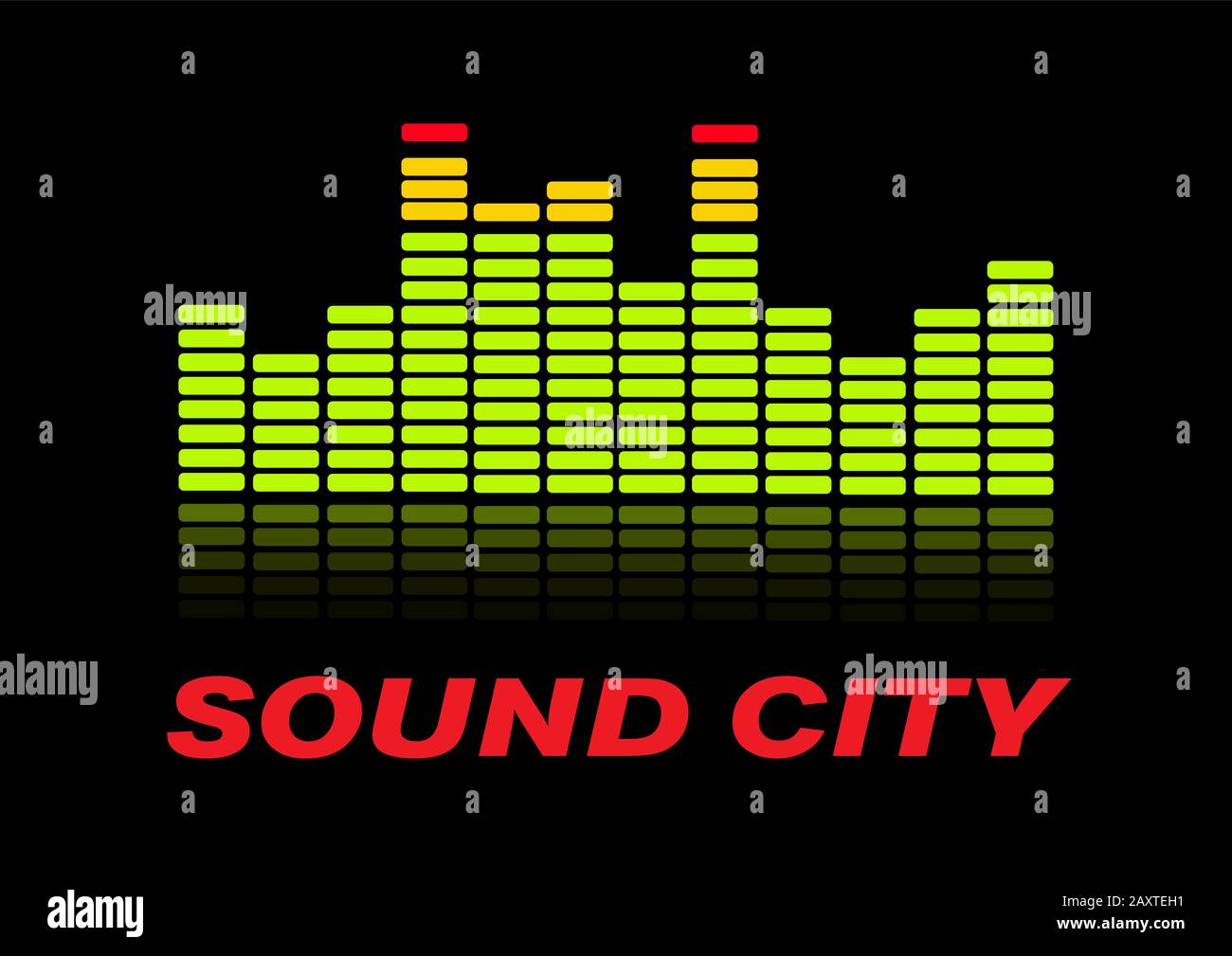 music factory and sound city, concept. Abstract vector illustration ...