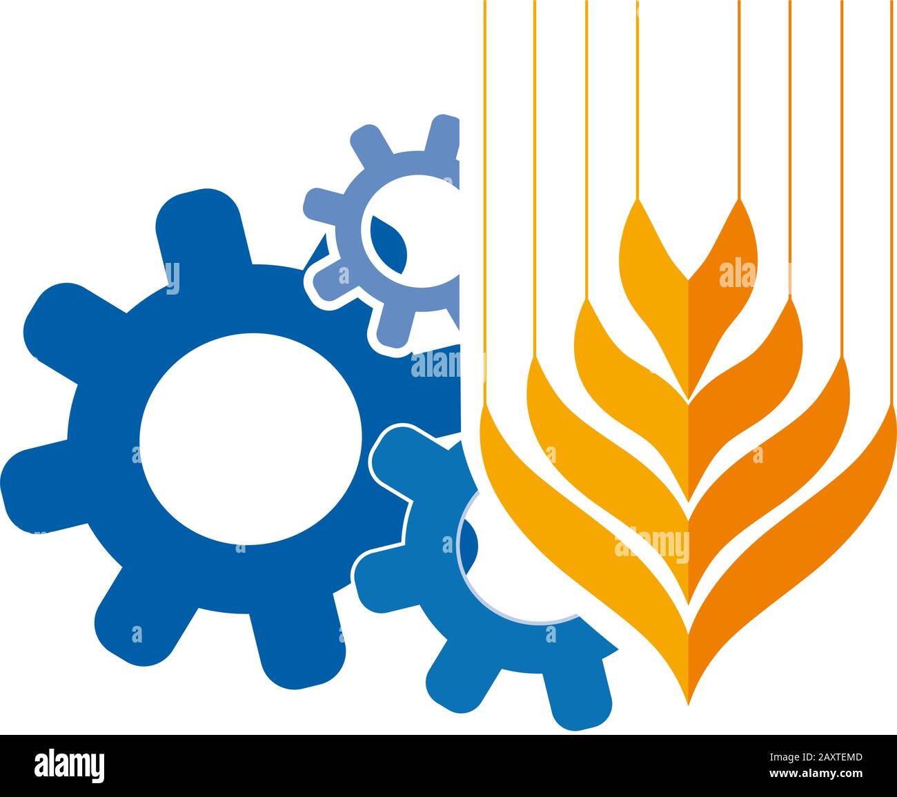 Biotechnology concept. Wheat and gear. Vector abstract sign Stock ...