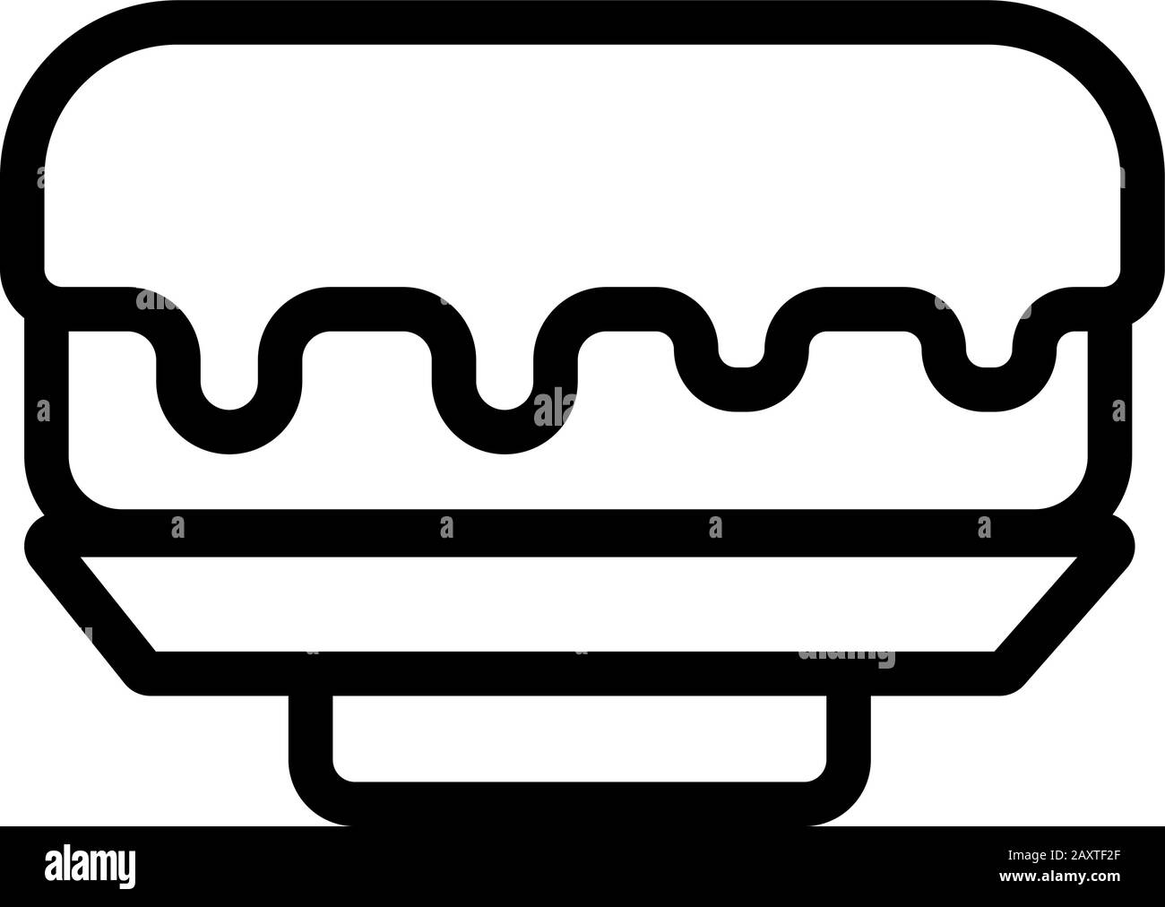 Chocolate cupcake cake icon vector. Isolated contour symbol ...