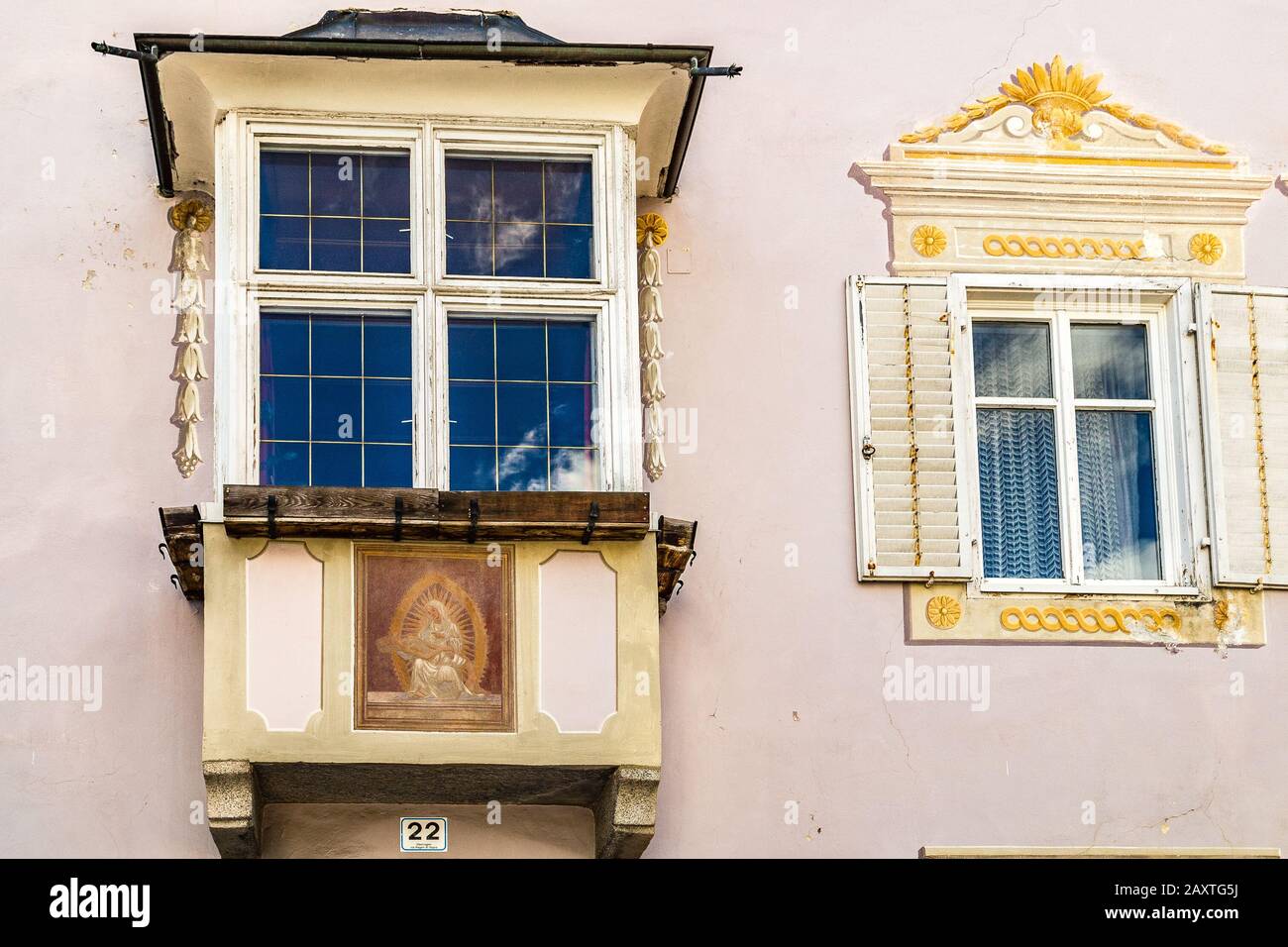 Brunico (BZ), February 12, 2019: sunlight is enlightening architecture ... Brunico (BZ), February 12, 2019: sunlight is enlightening architecture ...