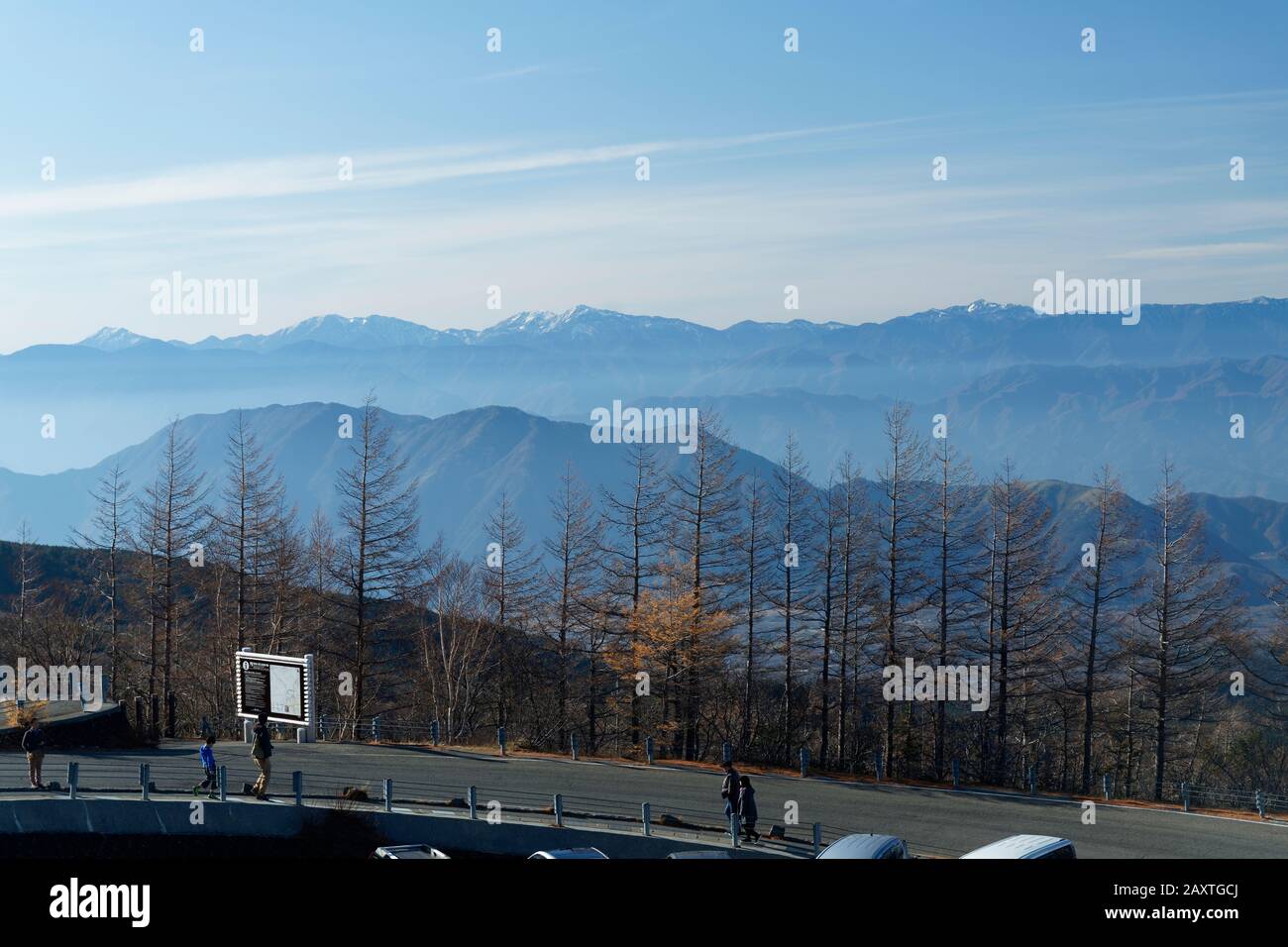 View of mountains surrounding Mount Fuji , Kitayama, Fujinomiya, Japan ...
