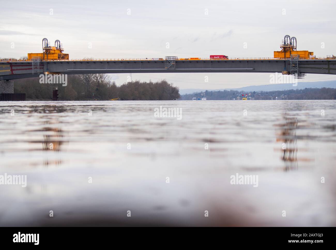 Wiesbaden, Germany. 13th Feb, 2020. The new bridge component has ...