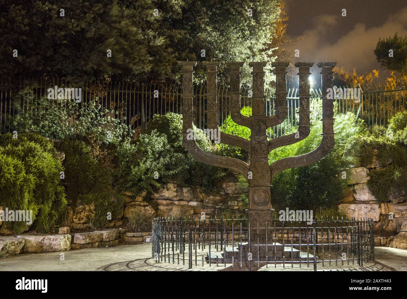 Monument od menora near Kensset in Israel Stock Photo - Alamy