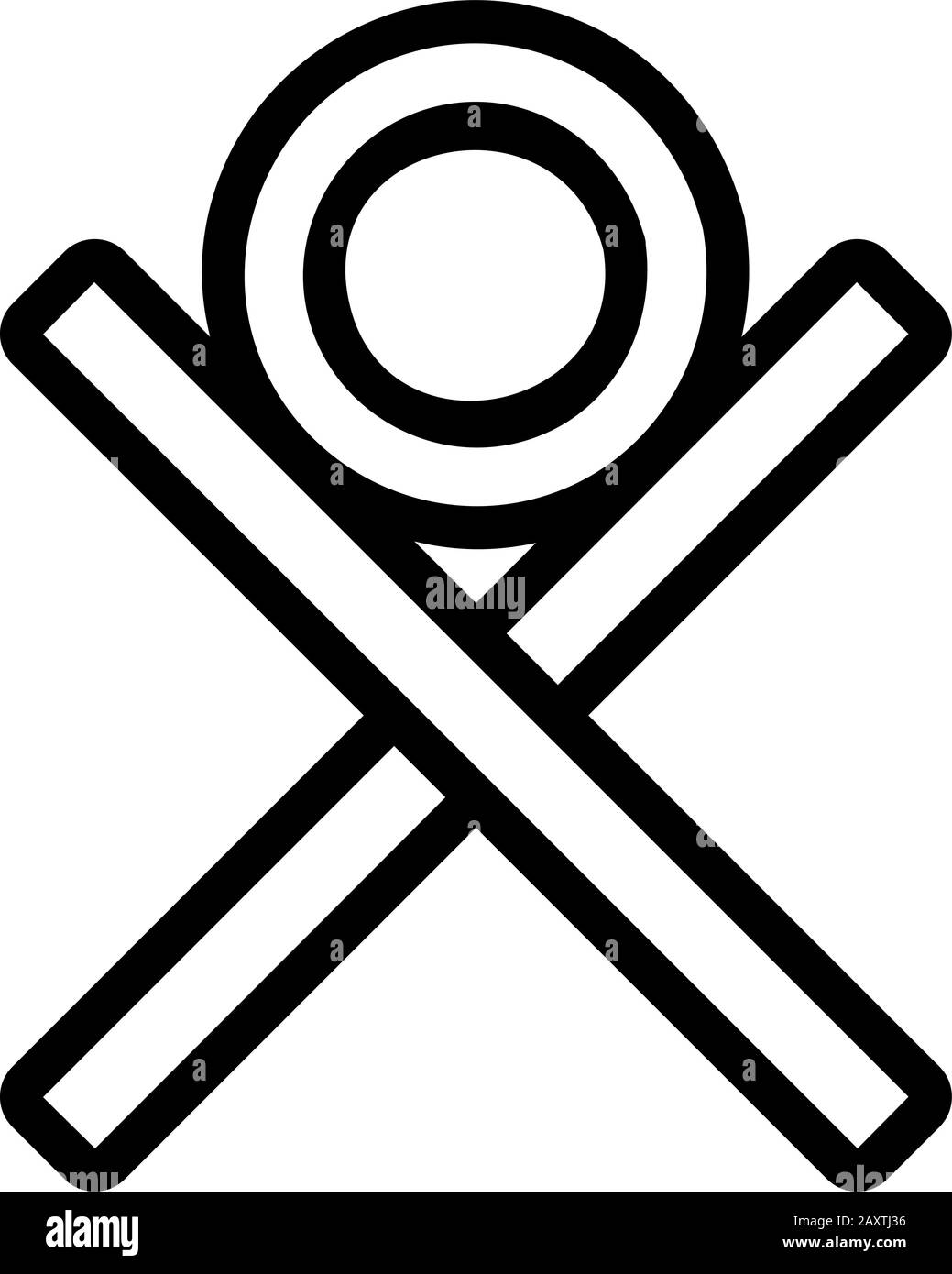 cutting down trees icon vector. Isolated contour symbol illustration ...