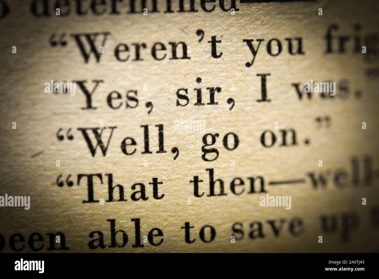 words written in the book, close-up. Word Sir sharpness Stock Photo - Alamy