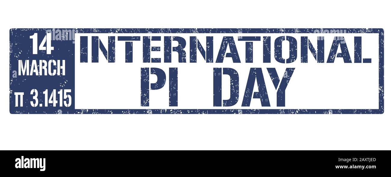 International Pi day sign or stamp on white background, vector ...