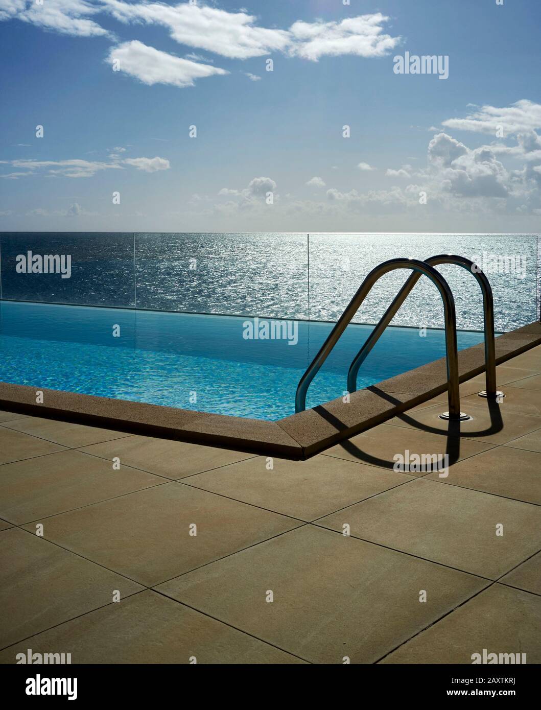 Infinity pool with sea behind western Madeira, Portugal, EU Stock Photo ...