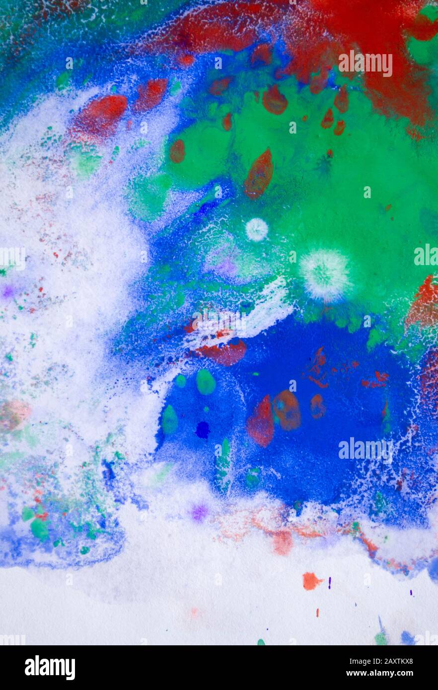 red, blue and green spots on the surface of the melt, vaporize Stock ...