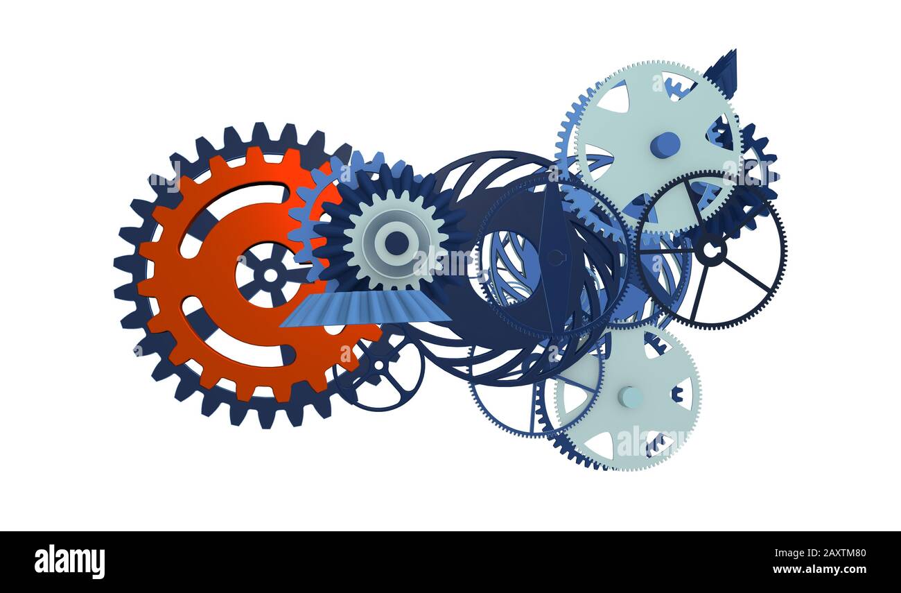 Illustration of digital engineering icons on a white background Stock ...