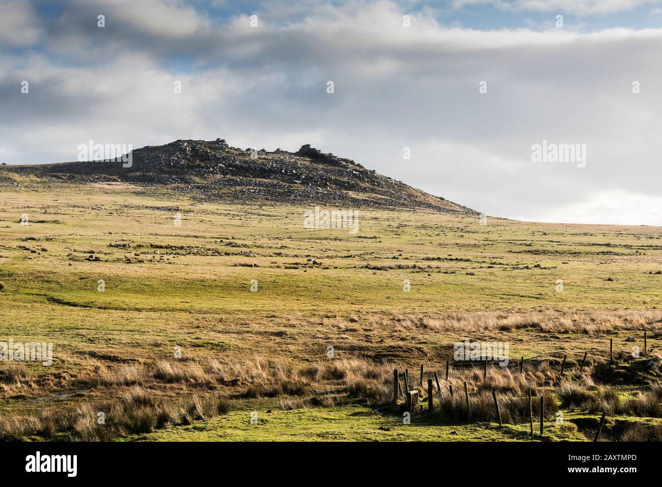 The rugged summit of Rough Tor on Bodmin Moor in Cornwall Stock Photo ...