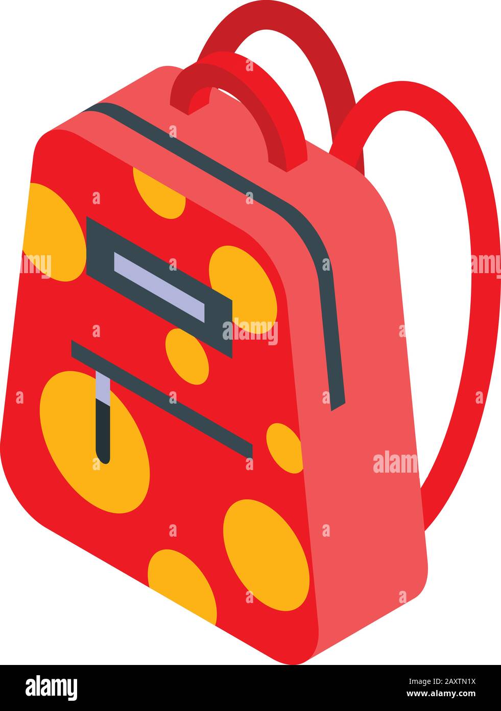 Red dotted backpack icon, isometric style Stock Vector Image & Art - Alamy